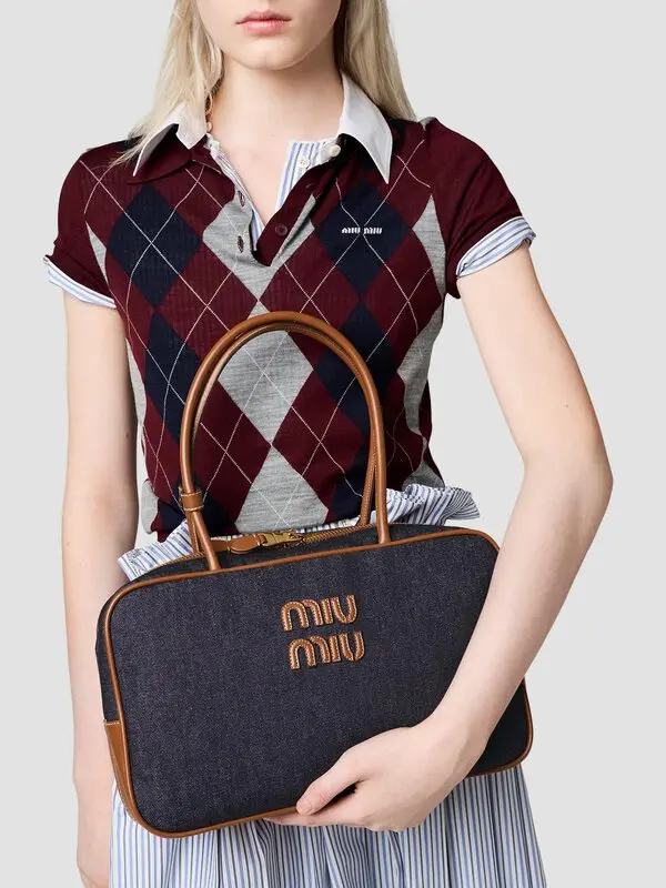 Miu Miu Beau Denim Top Handle Bag