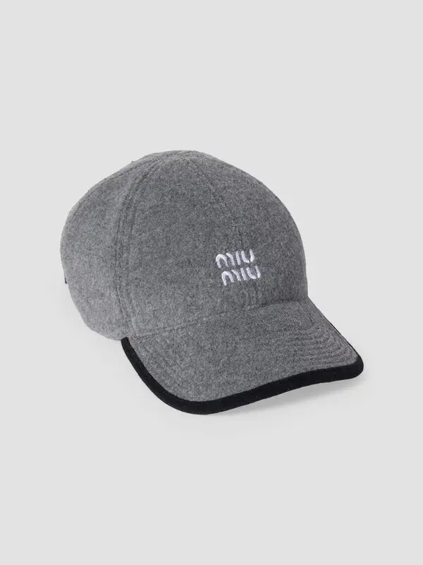 Miu Miu Fleece Baseball Cap - Grey