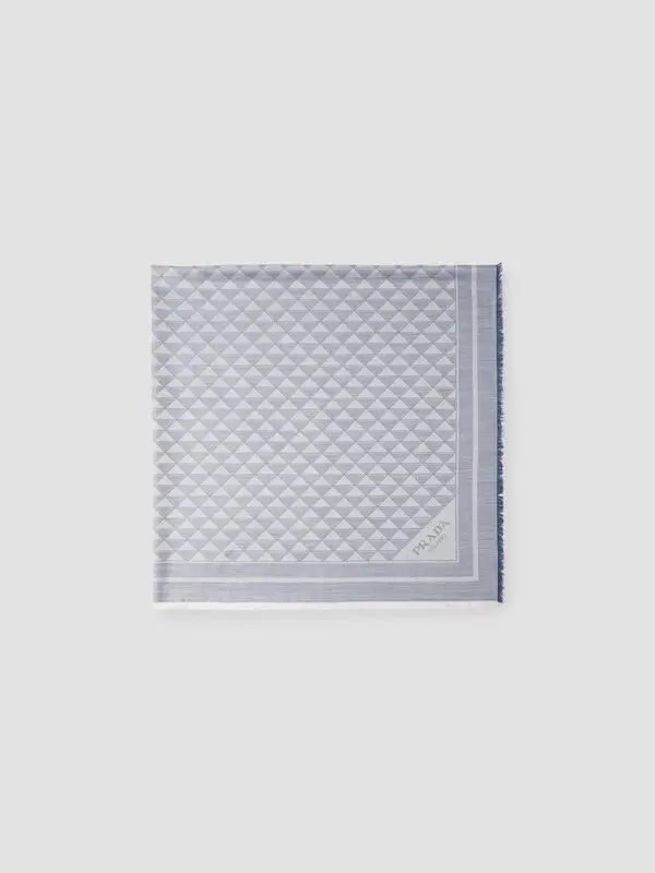Prada Silk And Wool Shawl - Blue