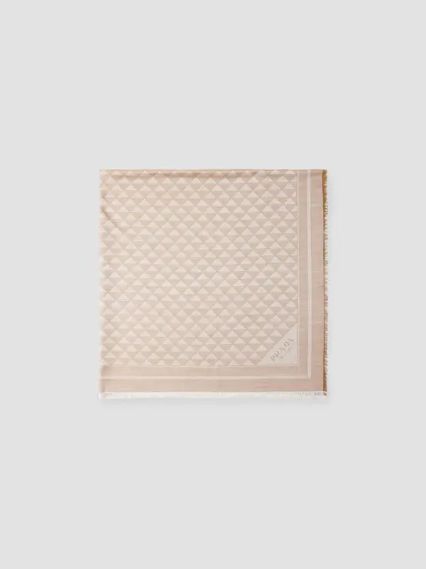 Prada Silk And Wool Shawl - Brown
