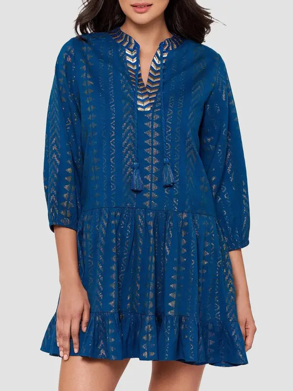 Miraclesuit Beach Etc. Cotton-blend Jacquard Minidress - Twilight