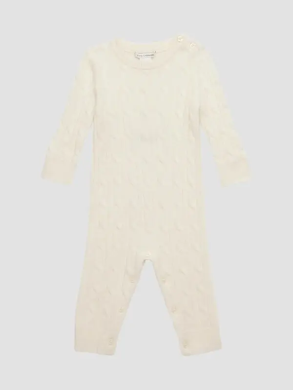Sofia Cashmere Baby's Cable-knit Cashmere Coverall - Ivory