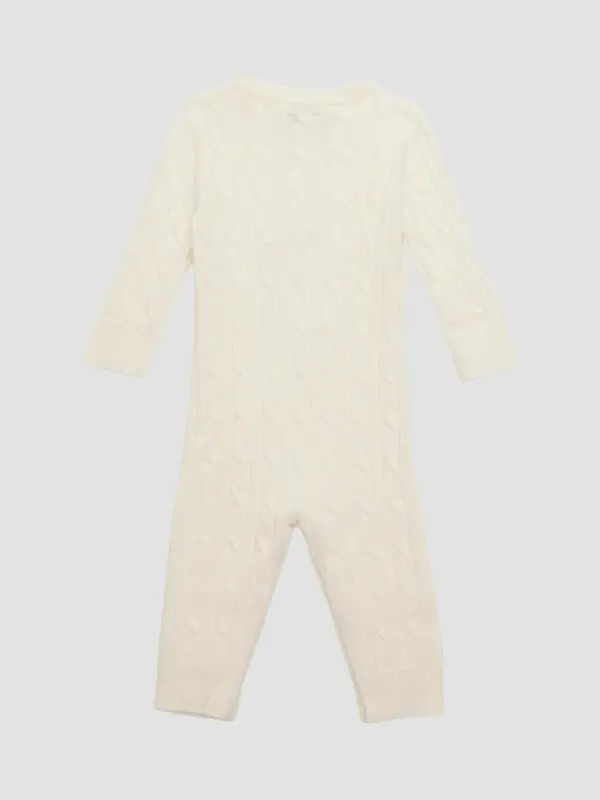 Sofia Cashmere Baby's Cable-knit Cashmere Coverall - Ivory