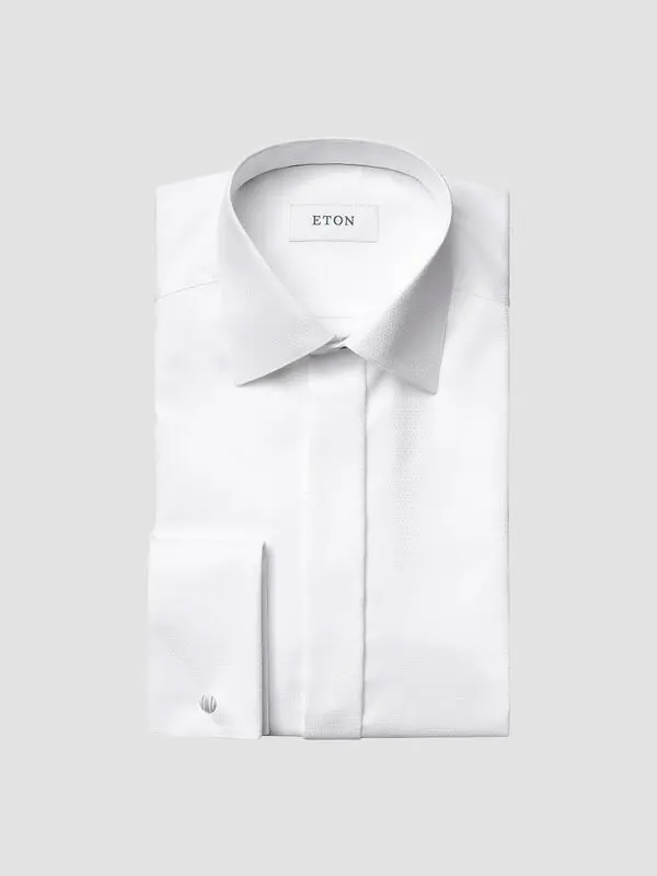 Eton Contemporary-fit Diamond-weave Formal Shirt