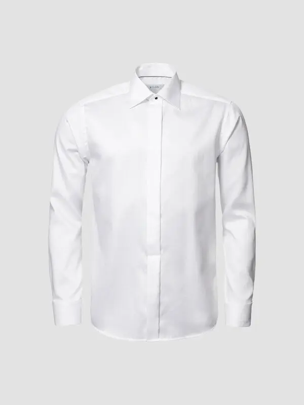 Eton Contemporary-fit Diamond-weave Formal Shirt