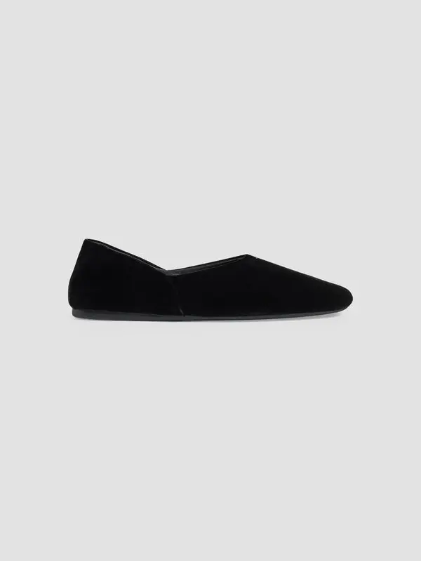 Khaite Jane Pebbled Suede Flats