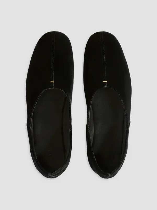 Khaite Jane Pebbled Suede Flats