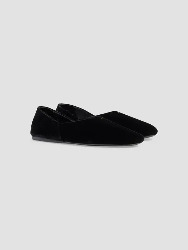 Khaite Jane Pebbled Suede Flats