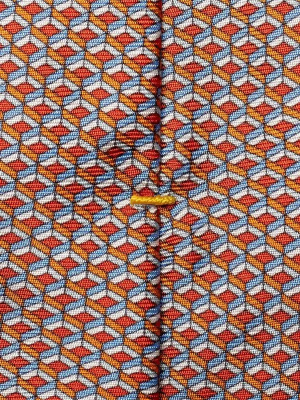 Eton Geometric Silk Tie - Orange