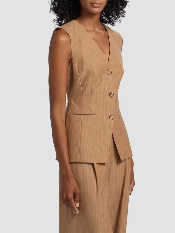 TOCCIN Tibbie Pinstriped Cutaway Vest