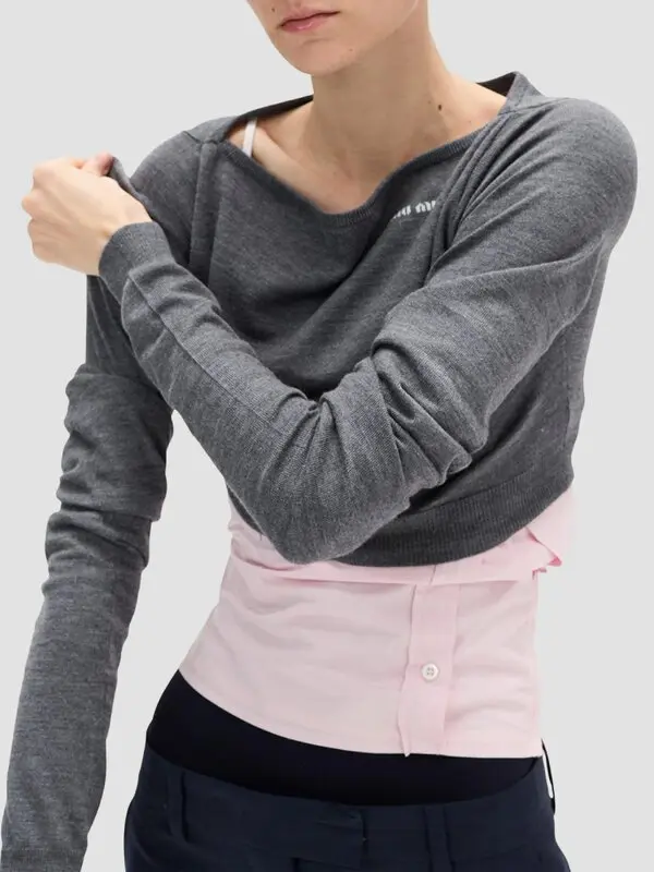 Miu Miu Wool Boatneck Sweater