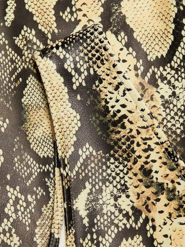 TOCCIN Malia Snakeskin Faux Leather Shift Dress