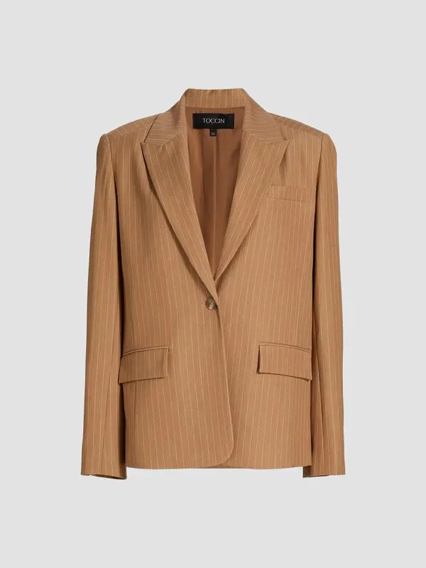 TOCCIN Willa Boyfriend Pinstriped Blazer