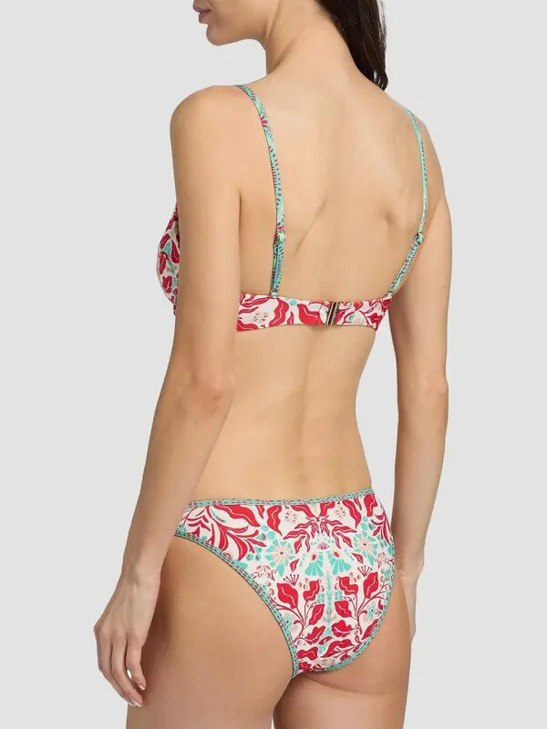 Ramy Brook Mona Floral Underwire Bikini Top - Flame Combo