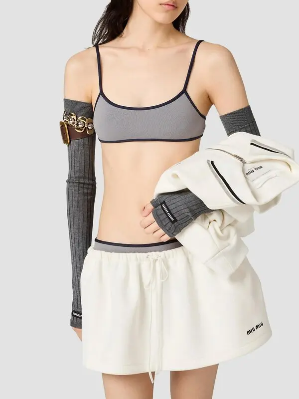 Miu Miu Technical Knit Swimsuit - Grey