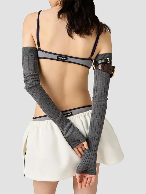 Miu Miu Technical Knit Swimsuit - Grey