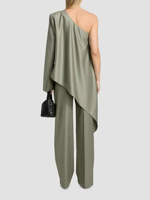 Ronny Kobo Cassidy Wool-blend Asymmetric One-shoulder Top
