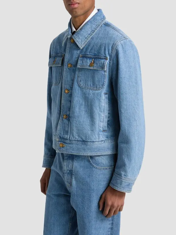 Thom Browne Selvedge Denim Backstrap Utility Jacket