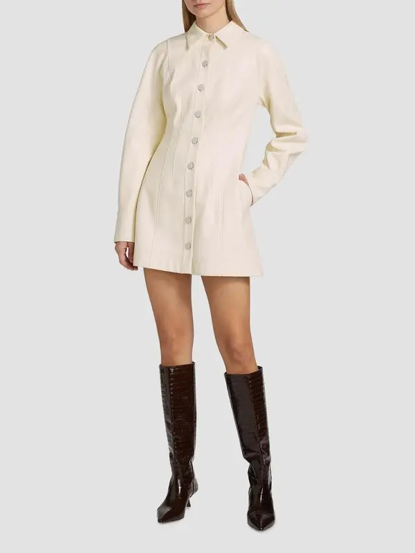 TOCCIN Alexa Seamed Faux Leather Minidress