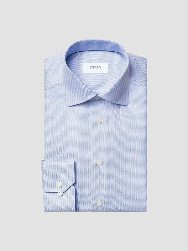Eton Contemporary-fit Houndstooth Cotton Shirt