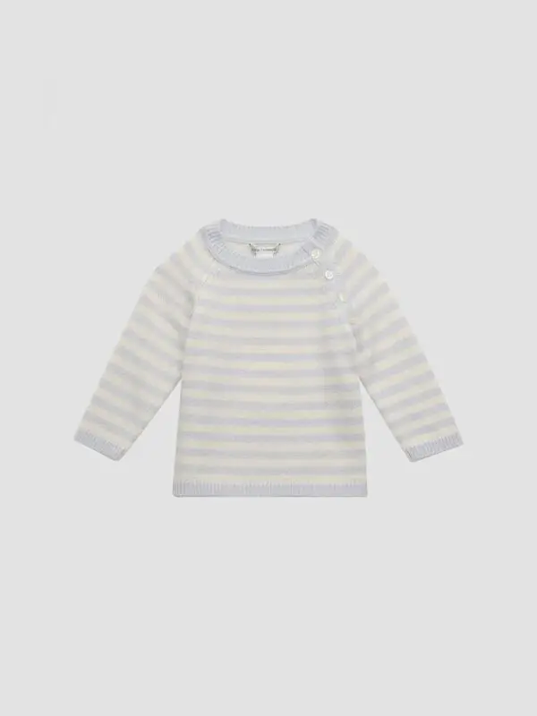 Sofia Cashmere Baby's Striped Cashmere Sweater - Light Blue Ivory