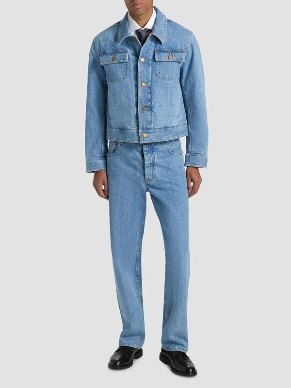 Thom Browne Washed Selvedge Denim Straight-leg Jeans