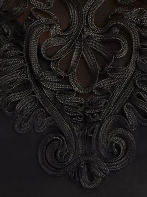 Tadashi Shoji Massaro Embroidered Cape Gown