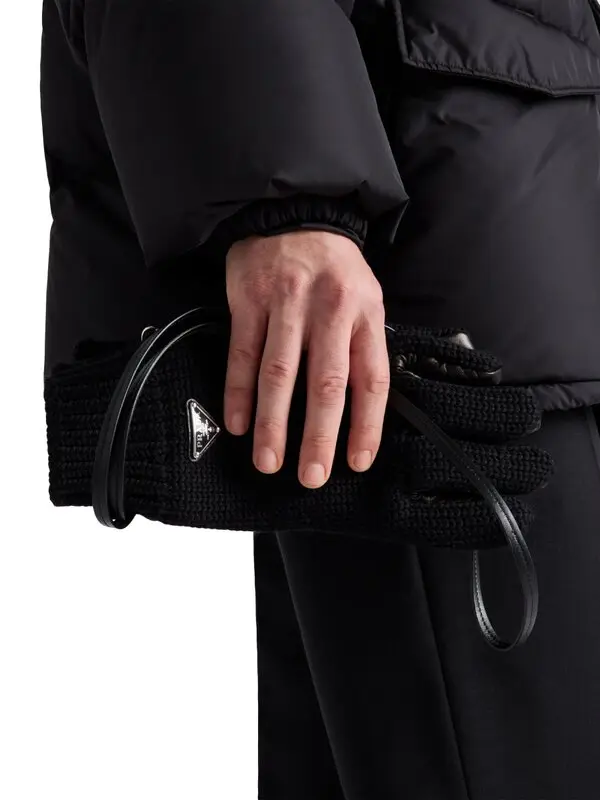 Prada Wool And Nappa Leather Gloves