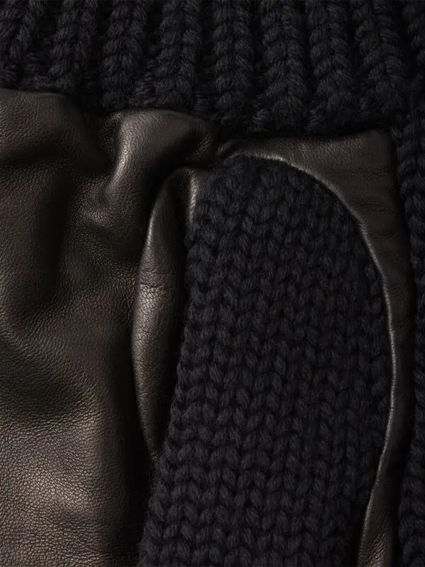 Prada Wool And Nappa Leather Gloves