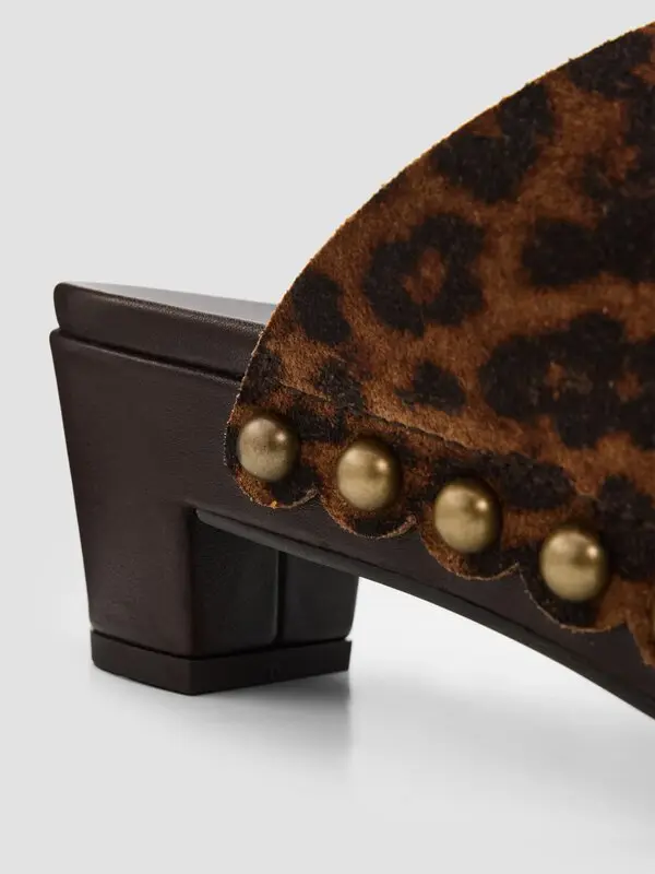 PEDRO GARCIA Nain 65mm Studded Leopard-printed Suede Clogs