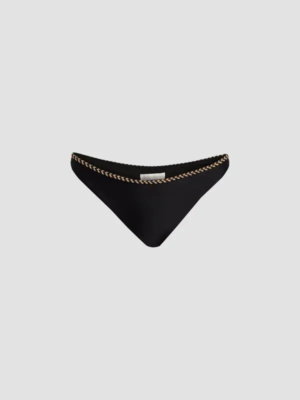 Ramy Brook Isla Braided Bikini Bottom - Black