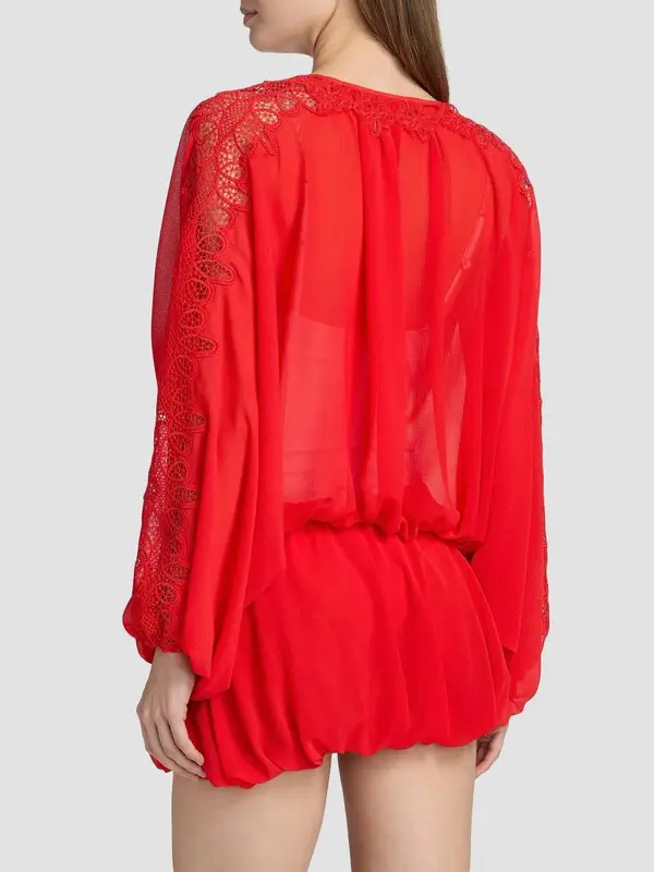 Ramy Brook Angie V-neck Blouse - Flame