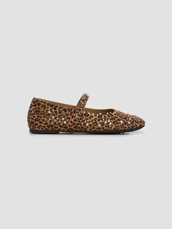 PEDRO GARCIA Anica Leopard Print Suede Mary Janes