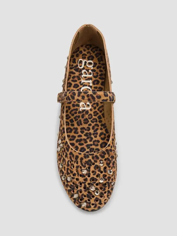 PEDRO GARCIA Anica Leopard Print Suede Mary Janes