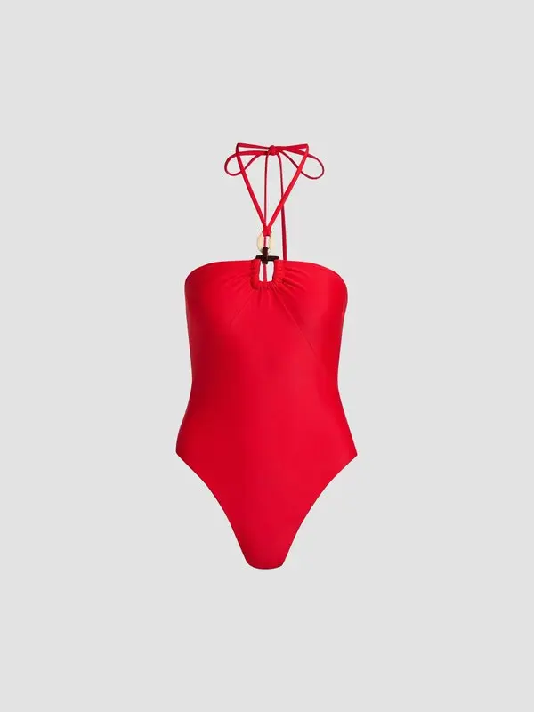 Ramy Brook Marjorie Halterneck One-piece Swimsuit - Flame