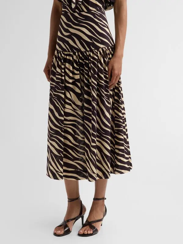 Ronny Kobo Feyre -striped Drop-waist Skirt