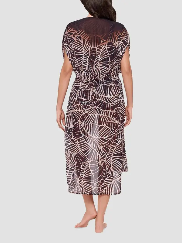 Miraclesuit Lets Be Fronds Leaf-print Kimono-style Cover-up