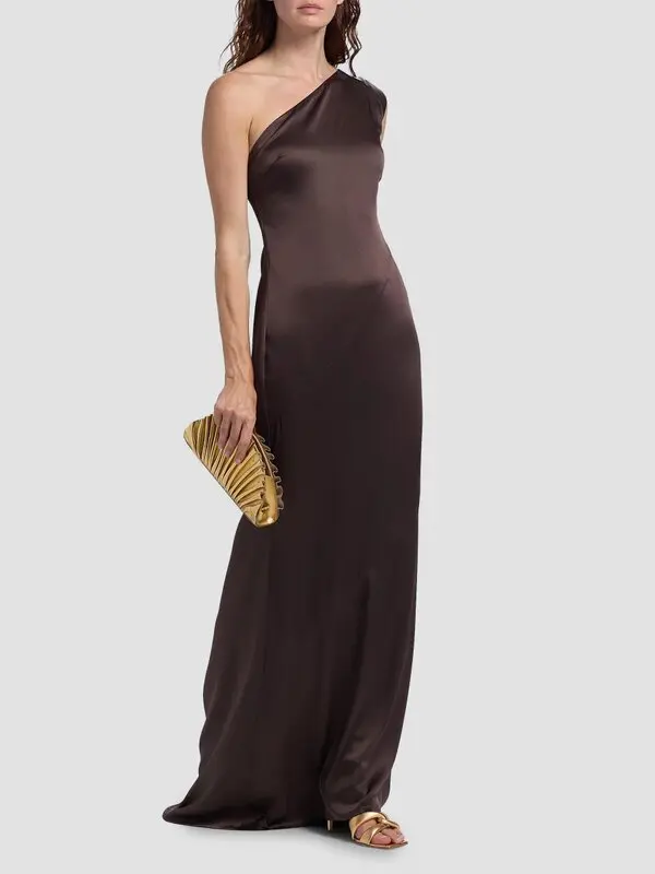 TOCCIN Callum One-shoulder Satin Gown