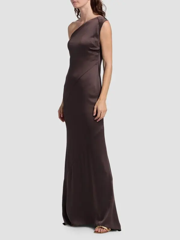 TOCCIN Callum One-shoulder Satin Gown