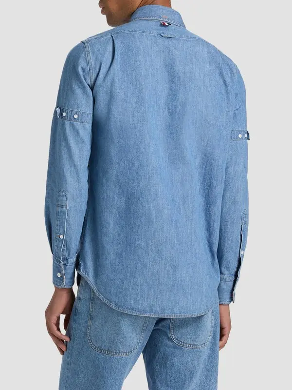 Thom Browne Button-down Cotton Denim Shirt