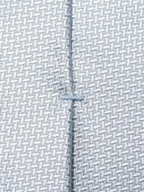Eton Herringbone Woven Silk Tie - Blue