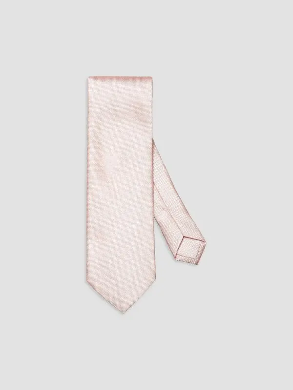 Eton Herringbone Woven Silk Tie - Pink