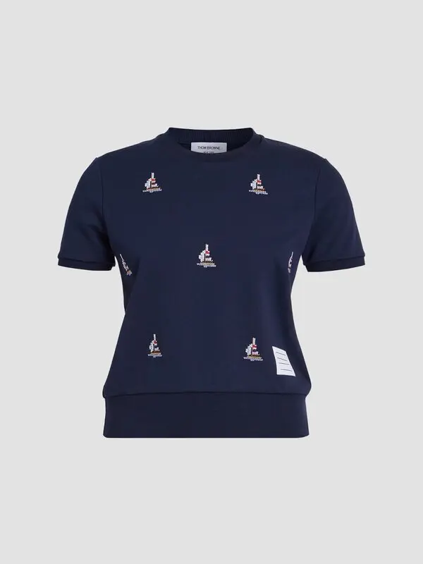 Thom Browne Sailboat Intarsia-knit Cotton Sweater - Navy