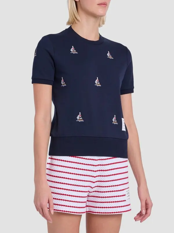 Thom Browne Sailboat Intarsia-knit Cotton Sweater