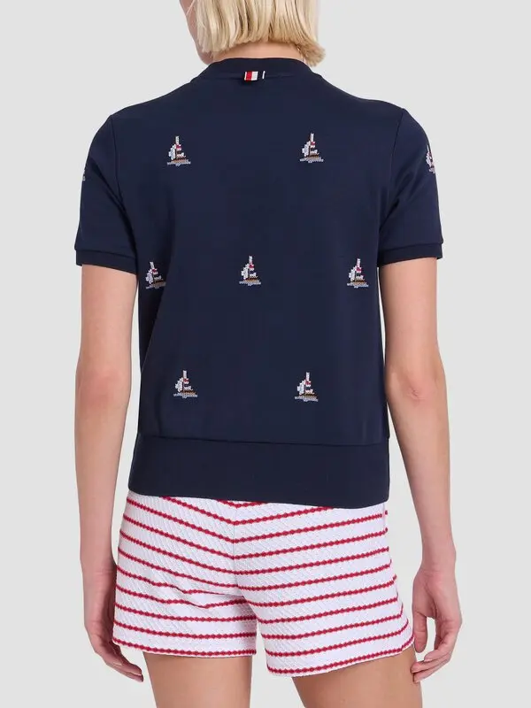 Thom Browne Sailboat Intarsia-knit Cotton Sweater