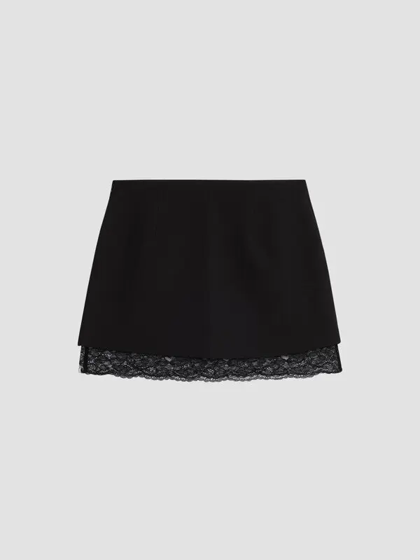 TOCCIN Leland Lace Combo Miniskirt - Jet