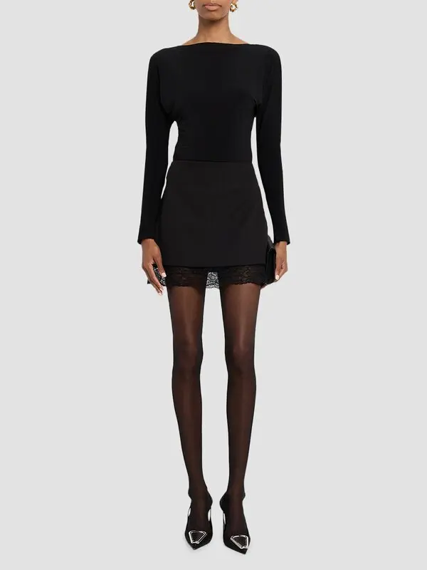 TOCCIN Leland Lace Combo Miniskirt - Jet