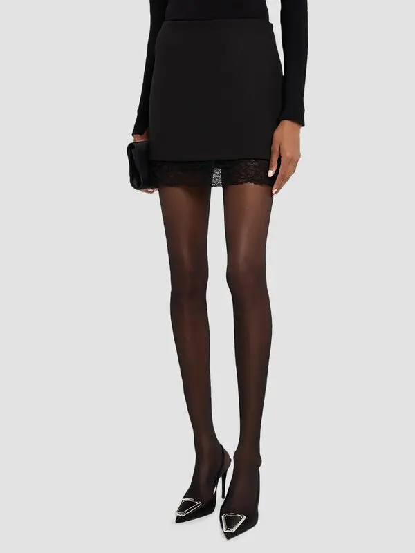 TOCCIN Leland Lace Combo Miniskirt - Jet