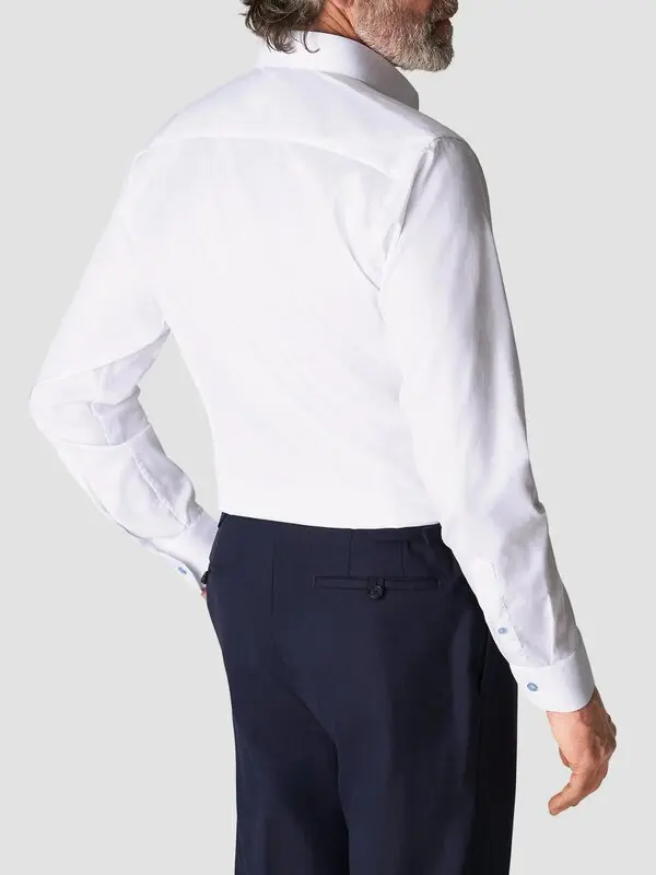 Eton Slim-fit Twill Shirt - White Blue