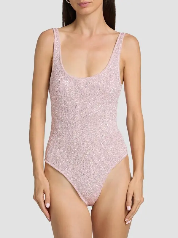 TOCCIN Sheila Sequined Knit Bodysuit